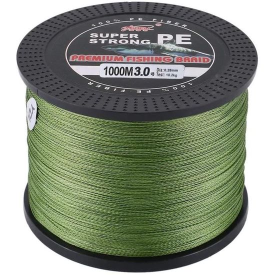 Ligne de pêche 1000m Super Strong PE tressé ligne de pêche résistant à l'abrasion 0.28mm plus ...