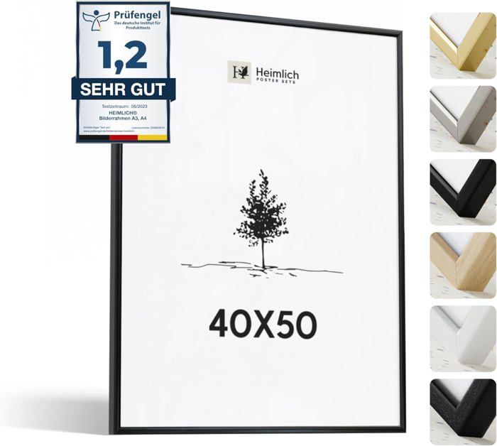 1x Cadre Photo 40x50 cm en Aluminium Noir - Cadre 40x50 cm - Cadre à ...