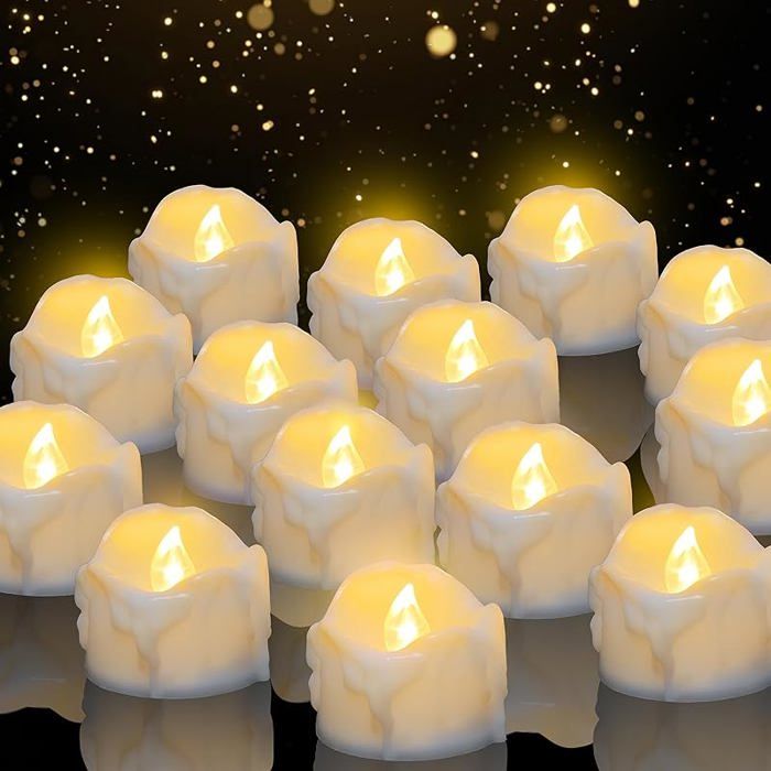 LED Flickering Tealight Candles, Pack of 14, Ideal for Halloween ...