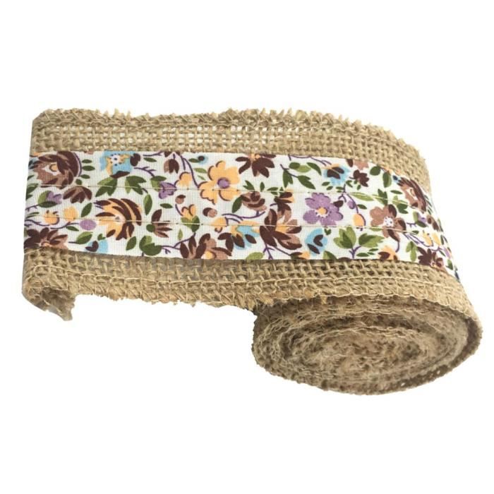 Ruban - Sharplace - Toile de Jute - 2 mètres - 6 cm - Marron ...