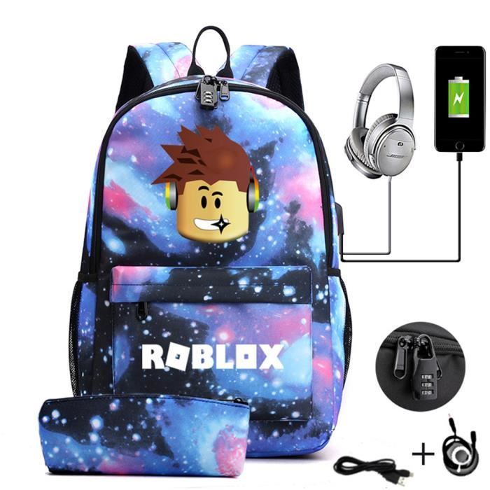 Lot de 2 Sac a dos ecole Cartable college Roblox USB Sac dos Cartable ...