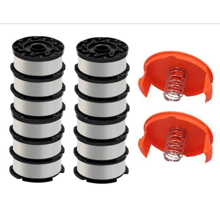 Paquet de 12 Bobines A6481 A6485 pour Black Decker Coupe Bordures 12PK Bobine 2PK Capuchon 2 PK ...