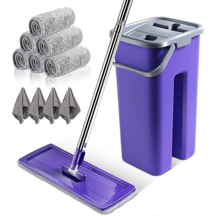 Balai Magique et Seau EssoreurBalai à Plat avec Seau à 2 Compartiments6 ...