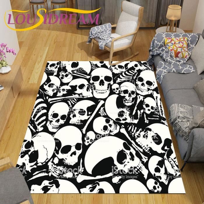 MBg-8257 Tapis de sol dessin animé Manga Velboa tête de mort ...