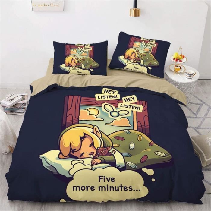 Housse De Couette Thème Dessin Animé-3D Imprimé Parure De Lit 3 Pièces ...