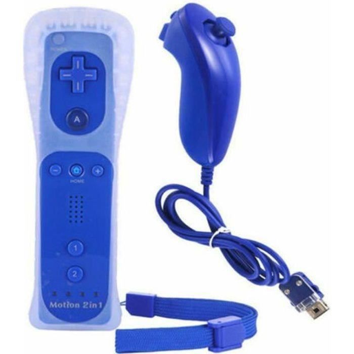 Manette 2 en 1 Motion Plus Remote Nunchuck + Housse pour Nintendo Wii ...