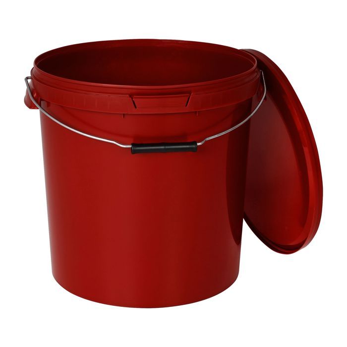 Seau avec Couvercle Plastique Alimentaire - BenBow - 5x 30L - Rouge ...