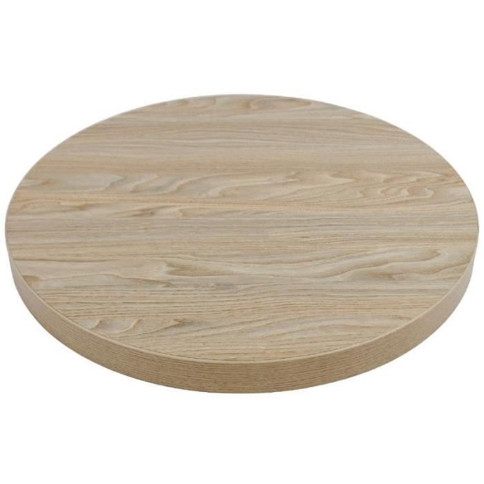 Plateau de table rond effet bois clair - Cdiscount Maison