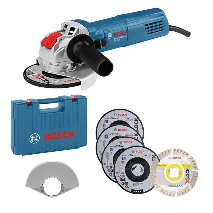 Bosch Professional Meuleuse dangle GWX 750-125 (disque Ø 125 mm, avec jeu de 5 disques de ...