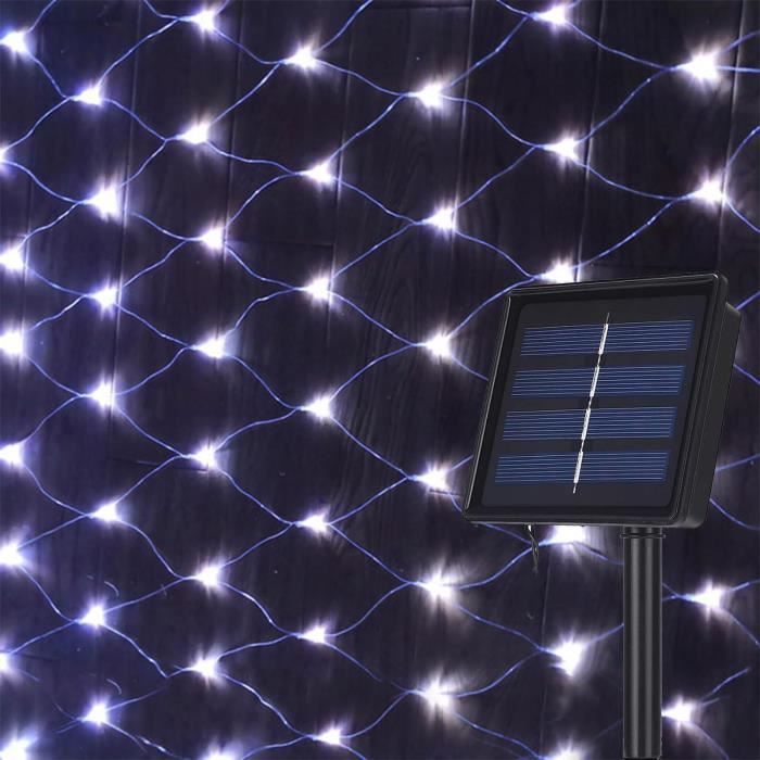 Filet Lumineux Solaire, 1.5Mx2M 120 Led Extérieur Net Lumière Maille ...