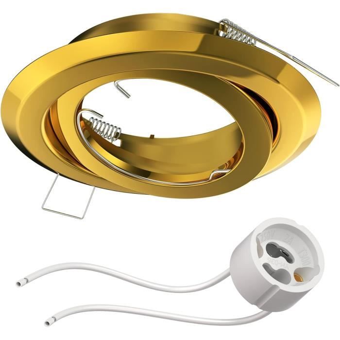 Cadre De Montage Au Plafond Fabi, Rond, Pivotant, Or Brillant (Gu10 ...