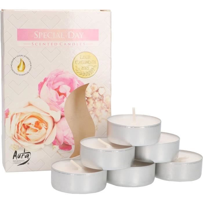 ® Lot De 6 Bougies Chauffe-Plat Parfumées - Durée De Combustion : 4 ...