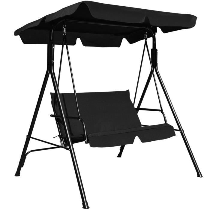COSTWAY Balancelle de Jardin sur Pied pour 2 Personnes avec Toit Anti ...