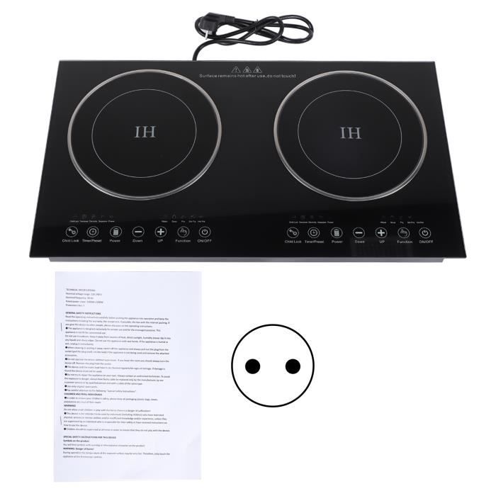 4400W Highpower Double Brleur Tanche Cuisinière Induction Table De ...
