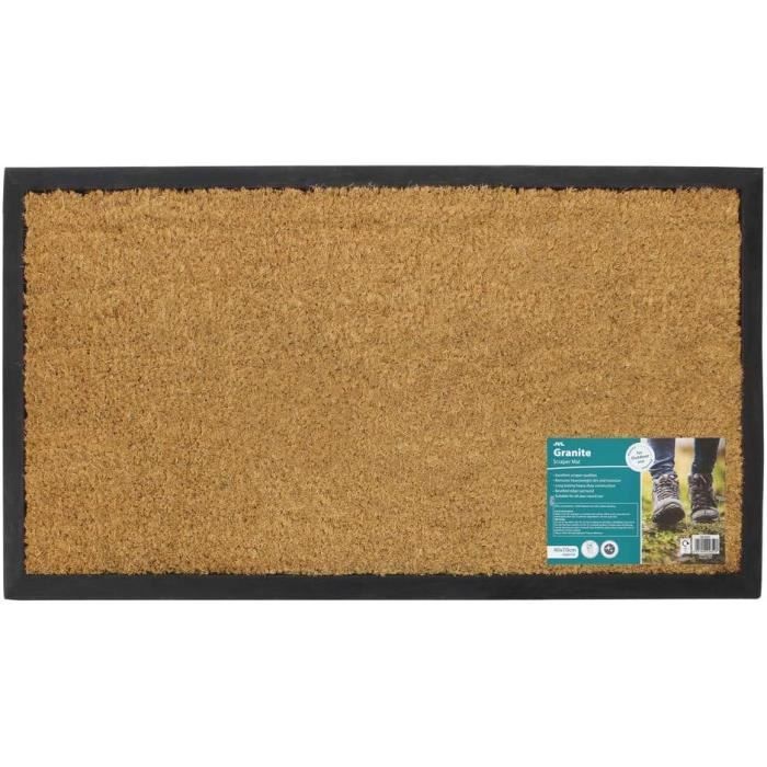 02-652 Paillasson En Caoutchouc Et Fibre De Coco Motif Granit Uni 40 X ...