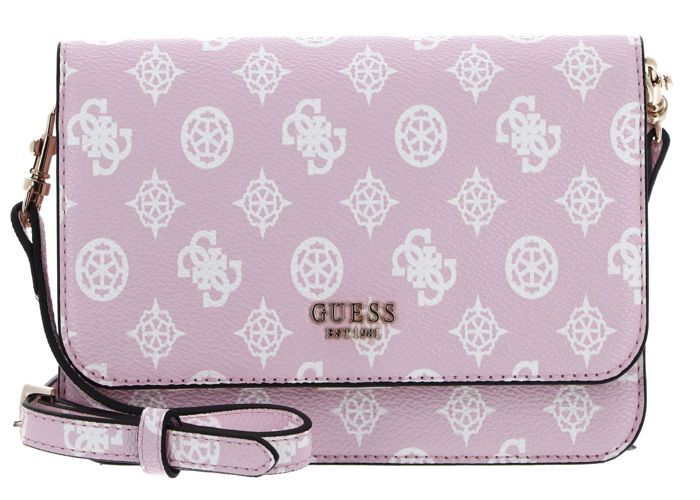 GUESS Sac à épaule bandoulière rose blanc pour femme Loralee Xbody Flap ...