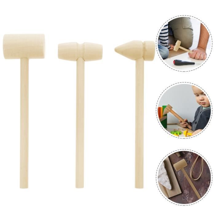 30 Enfants Mallet en bois Hammers maillets de homard en bois martelant ...