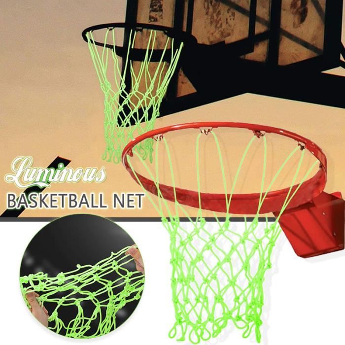 Filet de basket-ball brillant dans le noir, filet de basket-ball en ...