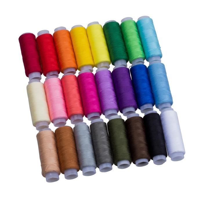 Fil à coudre polyester Multi couleurs Lot de 182,9 m kit de couture Fil ...