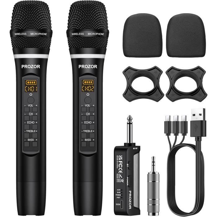 PROZOR Microphone San Fil Rechargeable Long Life 2.4G Receiver Hi-Low ...