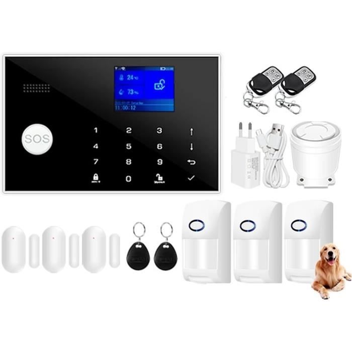 Système D'Alarme Wifi Gsm Tuya Maison Intelligente Écran Tft Rfid App Clavier Tactile Maison ...