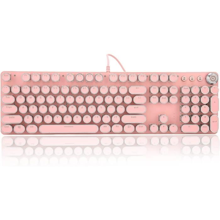 Clavier De Jeu Rose, Clavier Mécanique À Touches Rondes, Clavier De ...