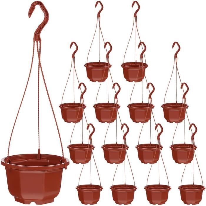Lot De 15 Pots De Fleurs Suspendus Avec Écoulement Fournitures De ...