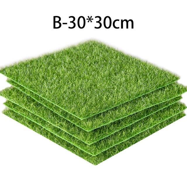 GAZON ARTIFICIEL,B--Tapis de gazon artificiel vert en mousse, 15x15cm-30x30cm, décoration pour ...