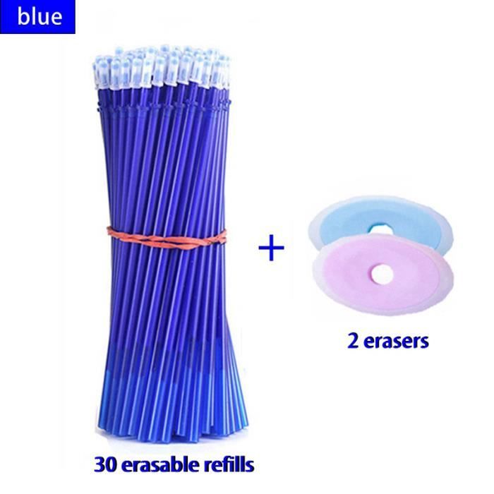 STYLO,32 Pcs-blue refill--Stylo À Bille Gel Effaçable, 30 Pièces ...