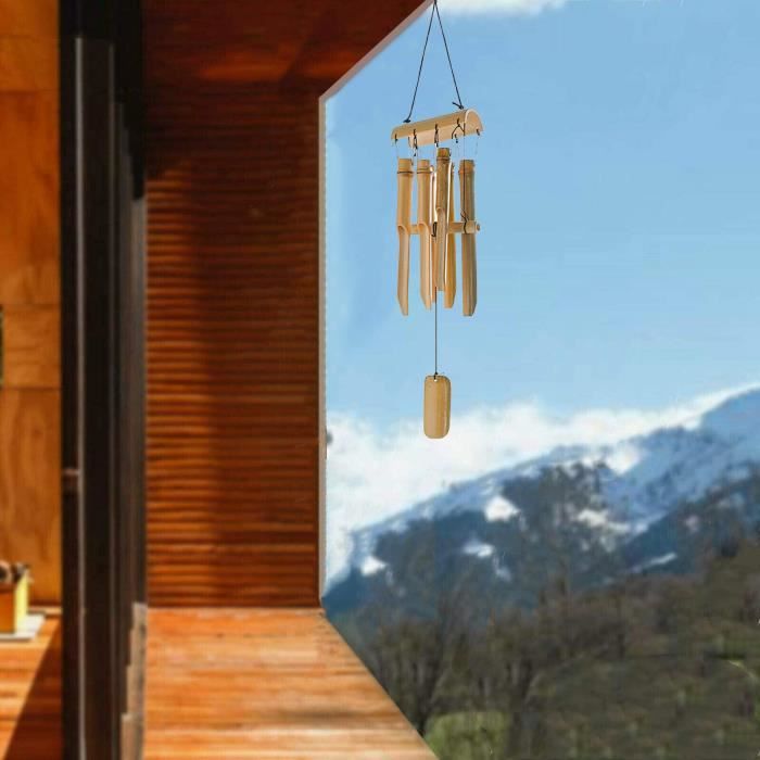 CARILLON A VENT,Rectangle Small--Carillons éoliens en bambou naturel ...