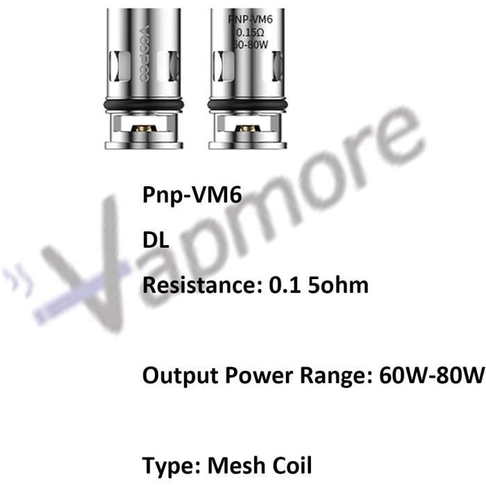 Voopoo Pnp PnP VM6 0.15ohm E-cigarette Coil Head for Drag X-Drag S Pod Vape Kit (5 Pcs)[326 ...