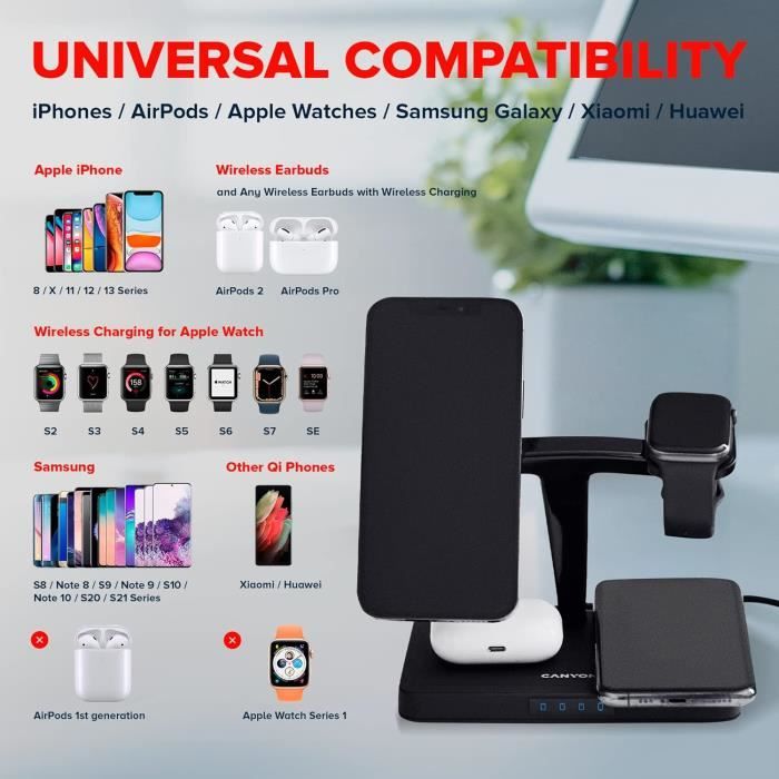 Chargeur 4 En 1 Apple Station Charge Apple Watch Iphone Airpods ...