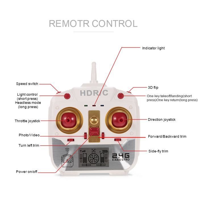 HDRC HD5H drone 2.4G 1080P Caméra FPV Wifi Altitude Tenir RC Quadcopter ...