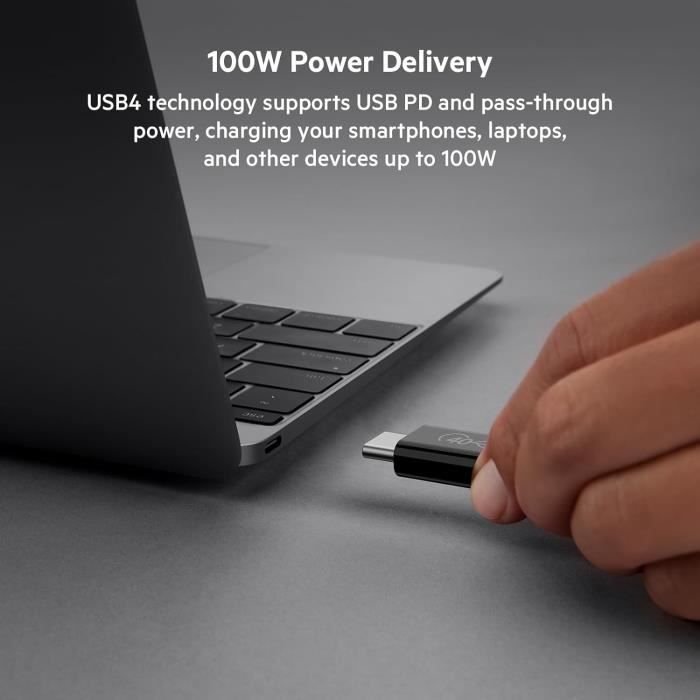 Câble USB4 USBC vers USBC, certification USB-IF, Power Delivery jusqu'à ...