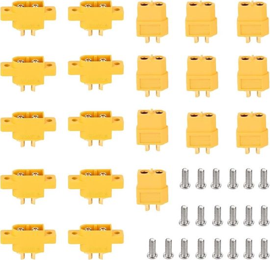 10 Paires Adaptateur Connecteur Mâle Xt60E-M Et Connecteur Femelle Xt60 Pour Modèle D'Avion Rc ...