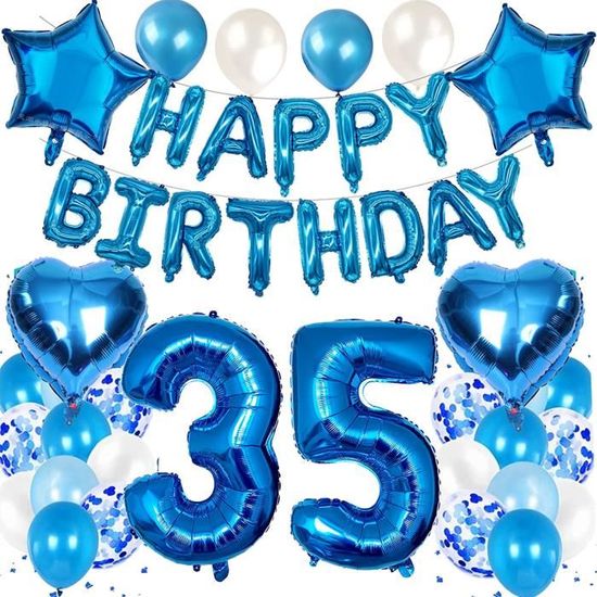Ballon 35 Ans Anniversaire Homme, Kit De Décoration D'Anniversaire 35 ...