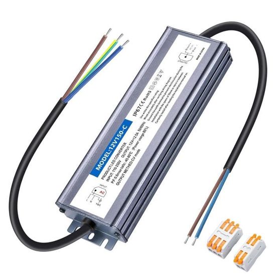Ip67 Étanche Transformateur 220V 12V Led Driver 150W Dc Alimentation 12V 12.5A Transfo Pour L ...