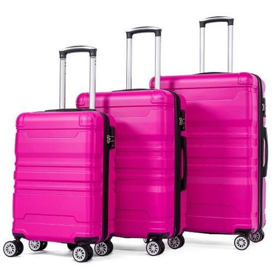 Set de 3 Valise avec serrure TSA et roue universelle ROSE