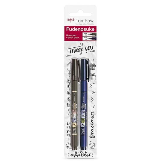 Tombow Fudenosuke Calligraphy Brush Pen Pack of 2