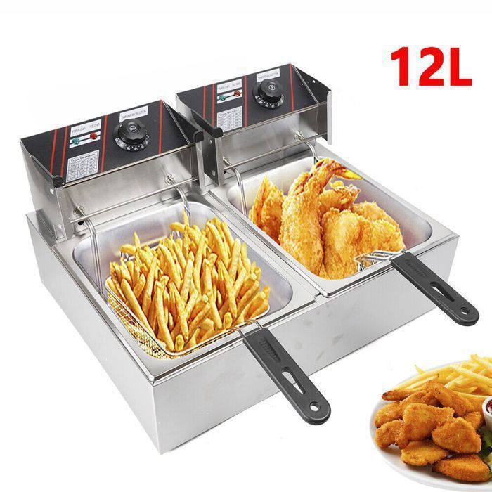 Friteuse Electrique Double Cylindre 12L - Friteuse Electrique pour ...