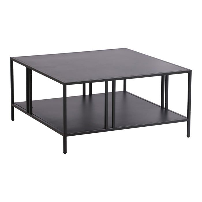 Table basse métal 40 x 80 x 80 cm noir 03_0008453 - Cdiscount Maison