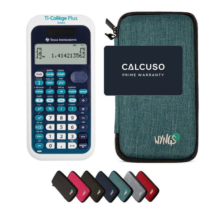 Calculatrice TI-Collège Plus Solaire avec Housse de Protection WYNGS ...