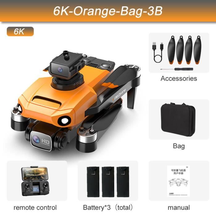 Orange-6K-3B-Drone P8 GPS 8K HD avec caméra pour touristes, position de ...