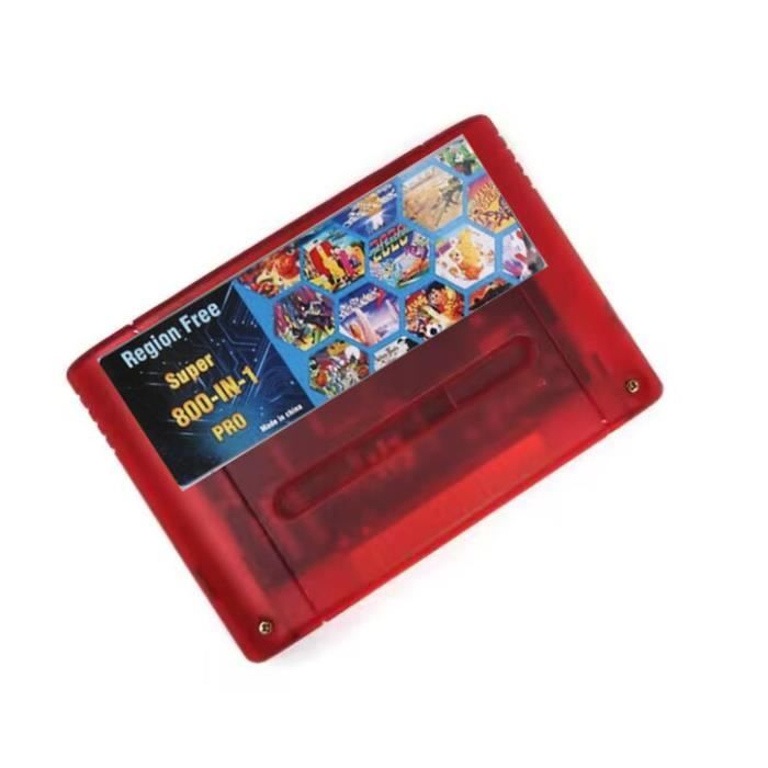 Translucent red - Cartouche de jeu rétro 800-en-1 pour Console 16 Bit ...