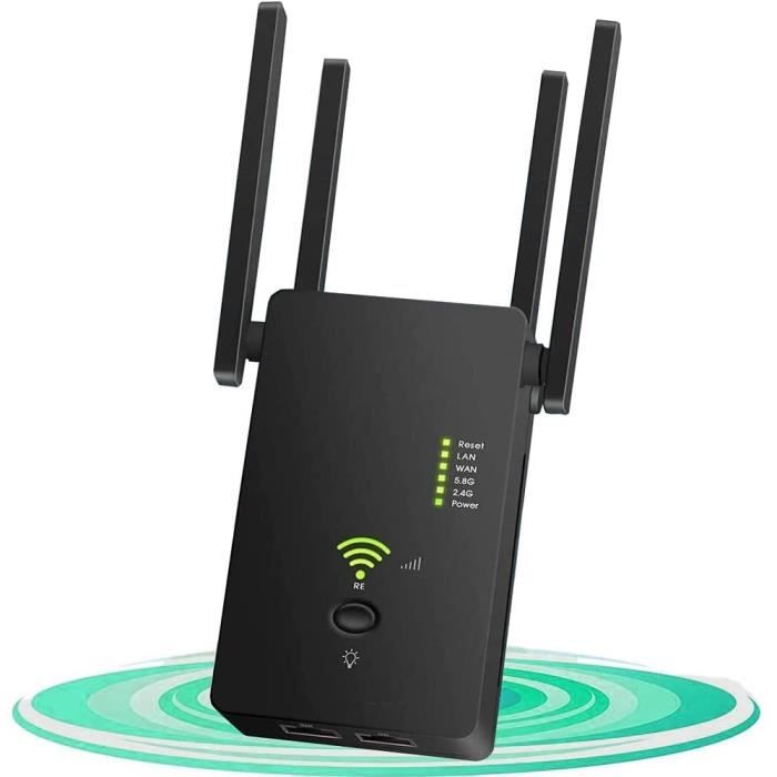 Amplificateur WiFi 1200m 2.4 5 GHz WiFi Range Extender Dual Band ...