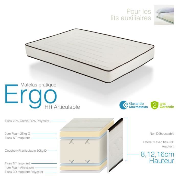 Matelas Pratique Ergo HR 140x190 – 8 cm - Cdiscount Maison