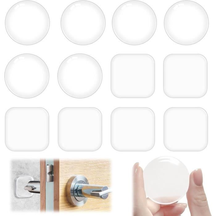 Lot De 12 Butoirs De Porte Autocollants Transparents En Caoutchouc Pour ...