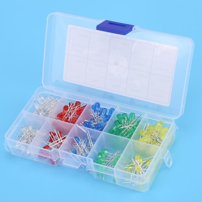 Kit de diodes LED 5 couleurs/200 pièces, ensemble de kit d'éclairage de ...