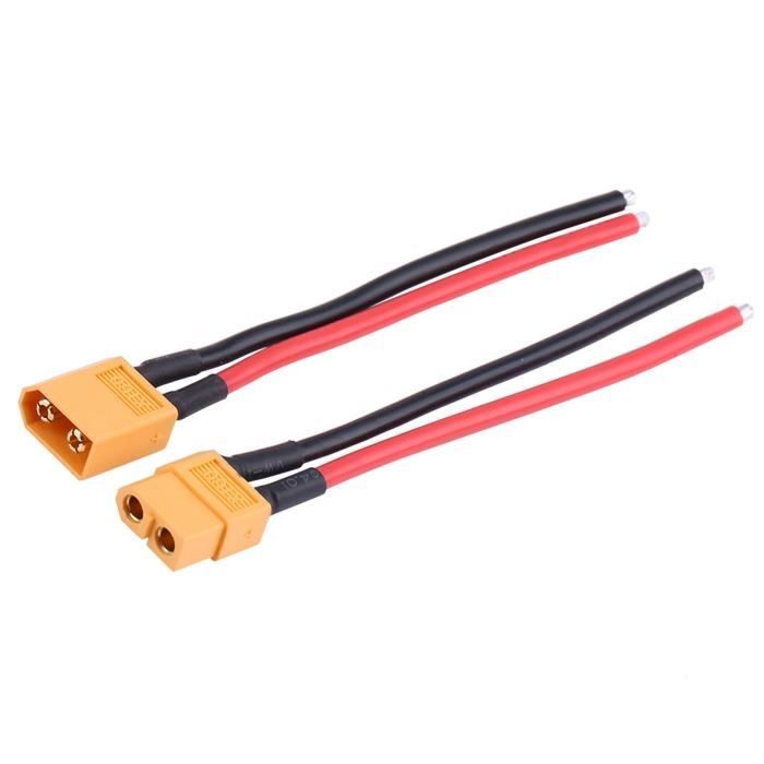 ESTINK Cble femelle XT60 Adaptateur de Connecteur Mle Femelle XT60 14AWG, Cble en Silicone ...