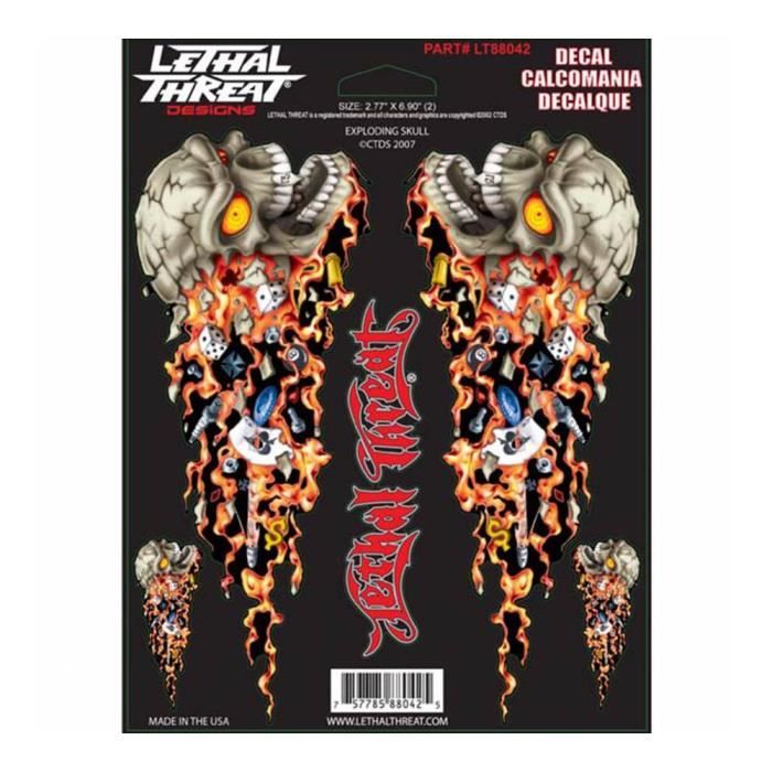 Autocollant-sticker lethal threat exploding skull (15x20cm) (lt88042 ...